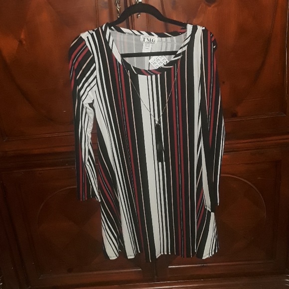 TMG | Tops | Tmg Quarter Sleeve Stripe | Poshmark